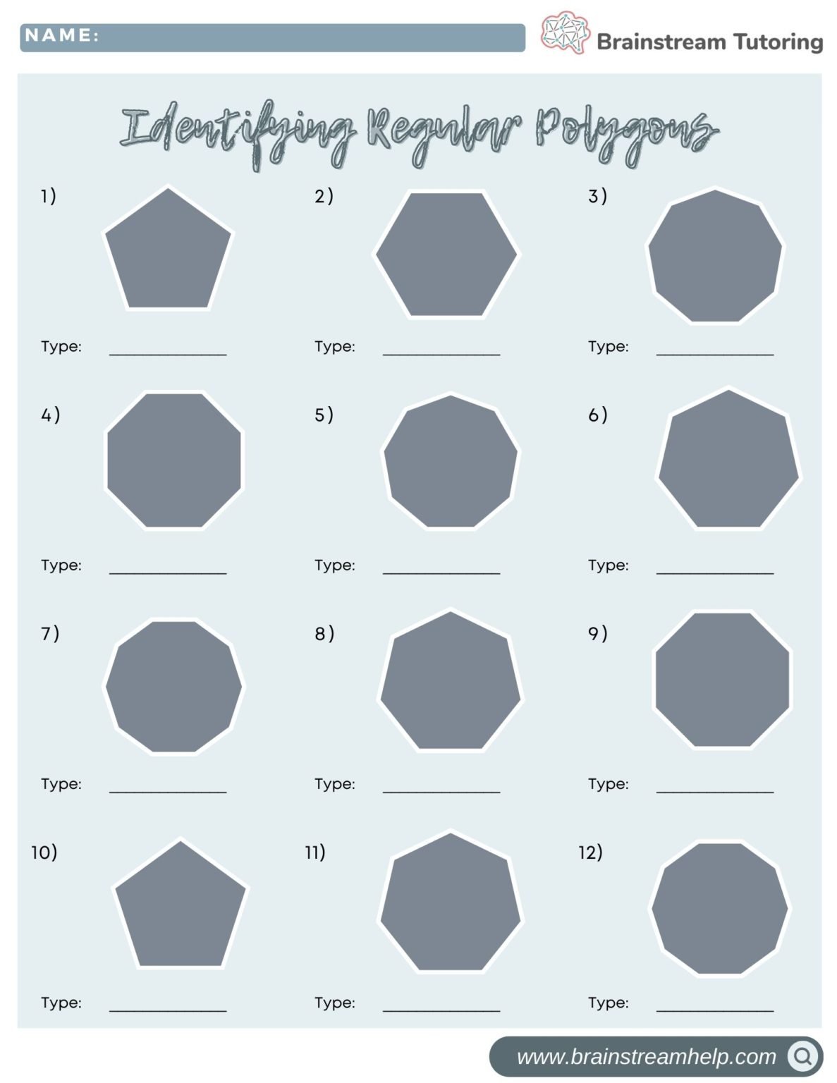 Identifying Regular and Irregular Polygons Printable Worksheet ...