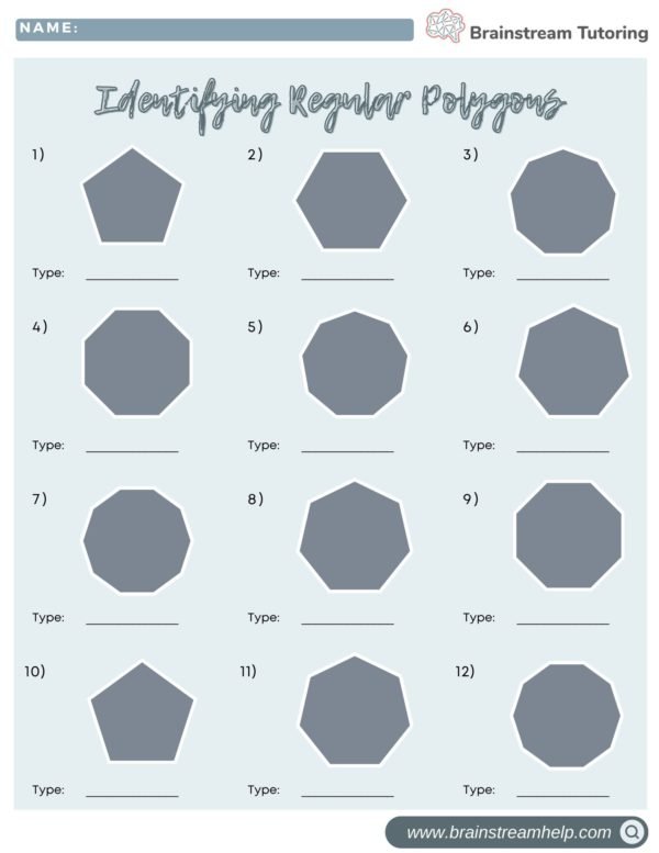 Identifying Regular and Irregular Polygons Printable Worksheet ...