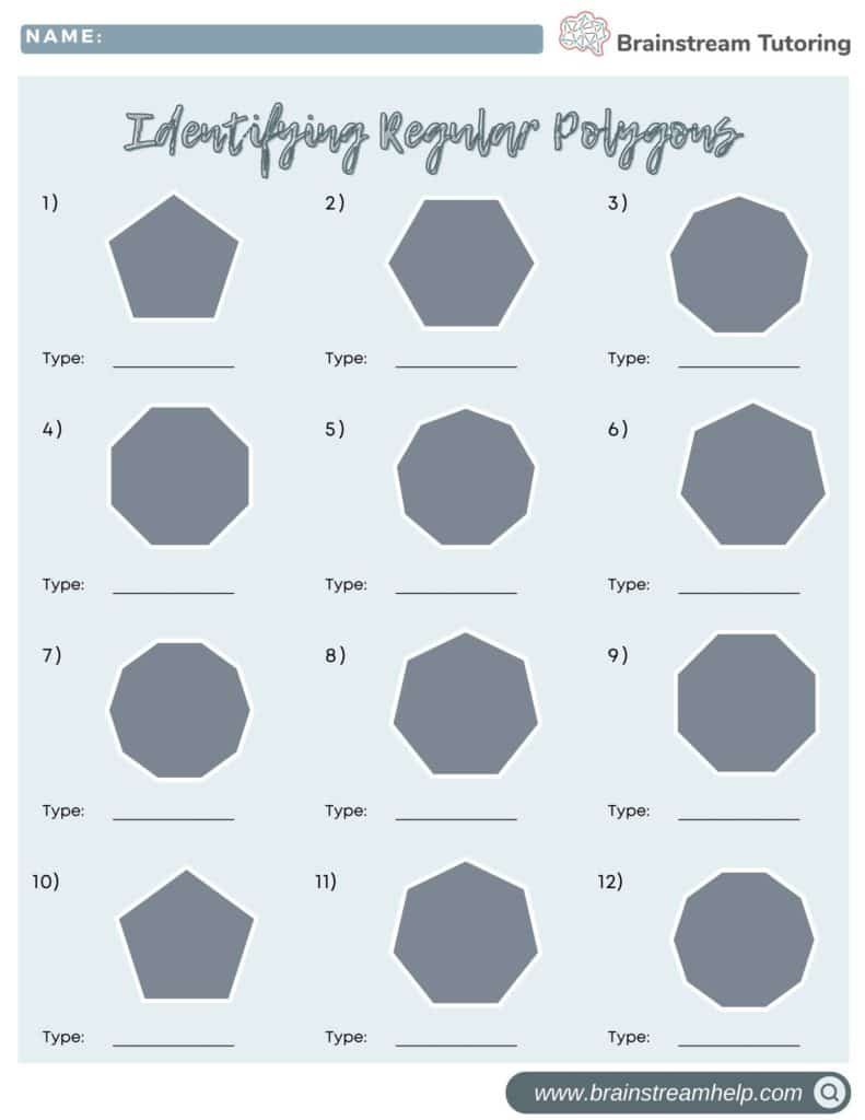 Identifying Regular and Irregular Polygons Printable Worksheet ...
