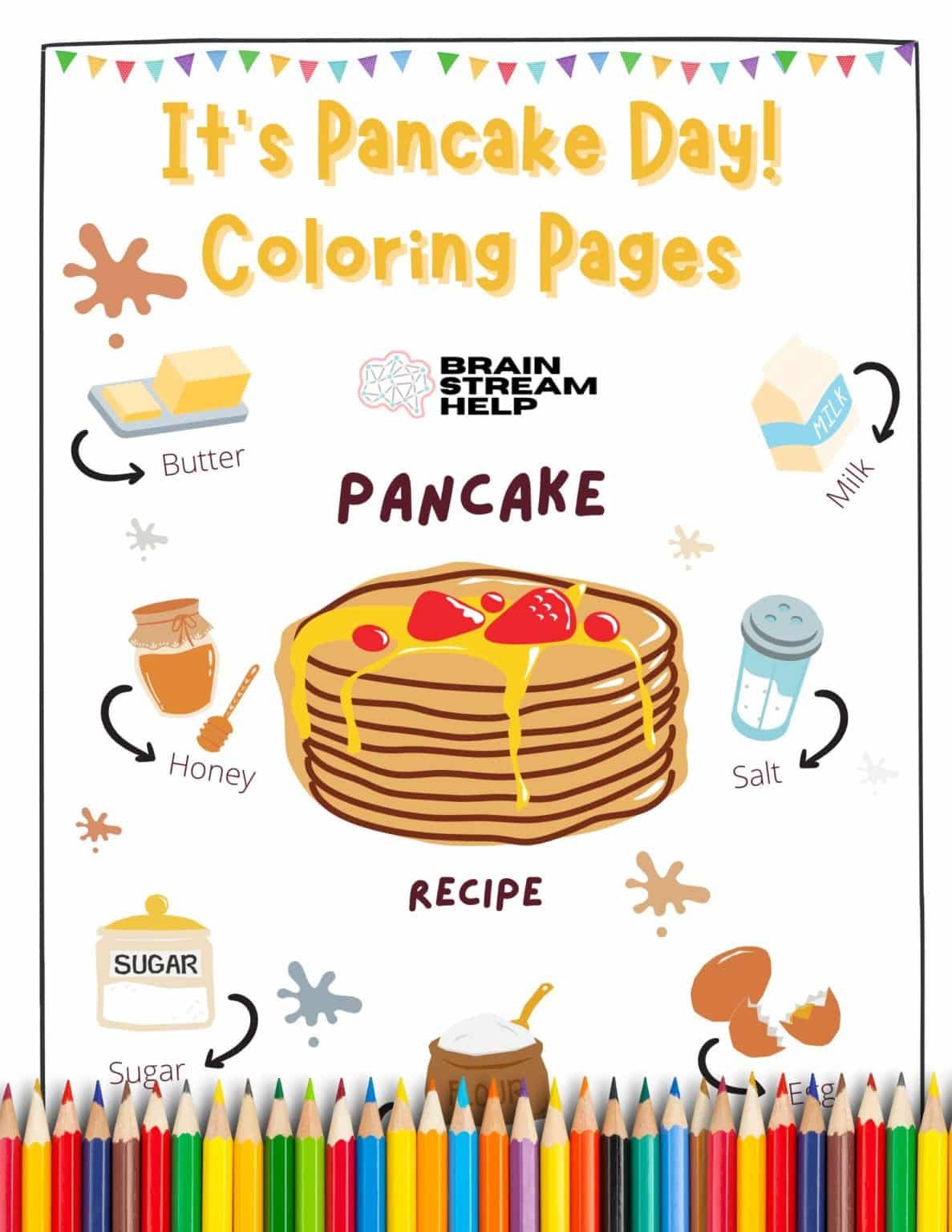 Pancake Day Coloring Pages - Brainstreamhelp