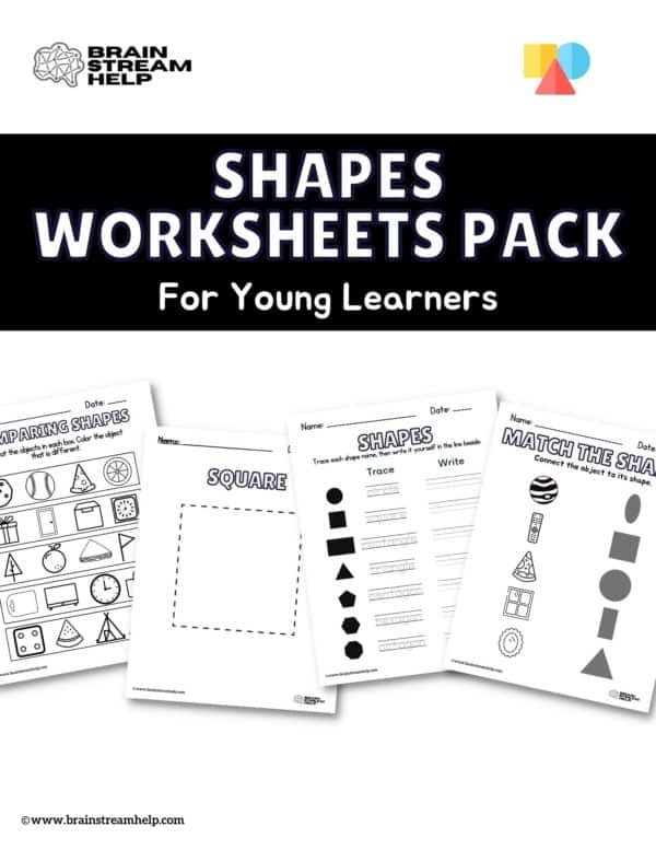 Shapes Worksheets Pack for Young Learners - Brainstreamhelp